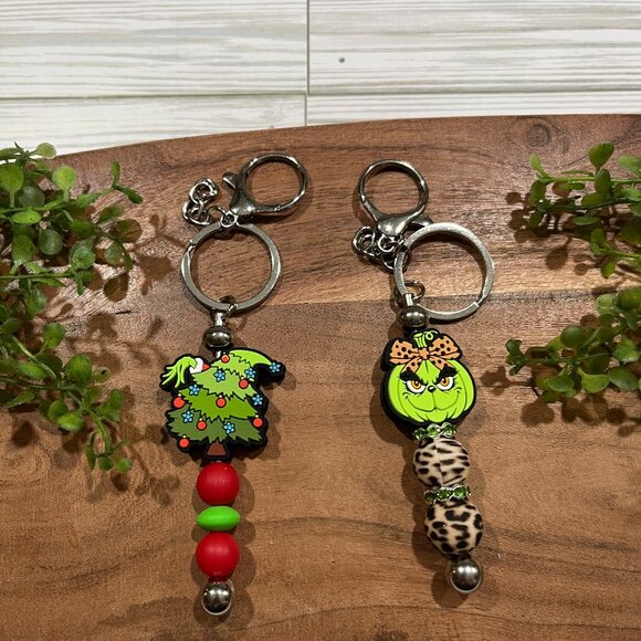 Handmade | Accessories | Grinch Bar Keychains In Festive Tree And ...